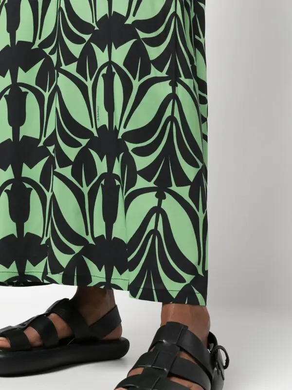 La DoubleJ Abstract-pattern Swing Maxi Dress
