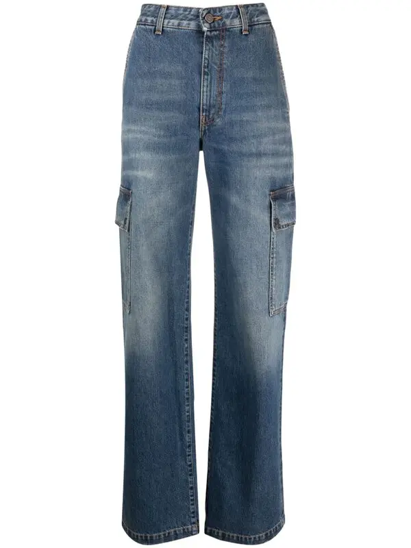 Stella McCartney Cargo-pockets Straight-leg Jeans - Blue