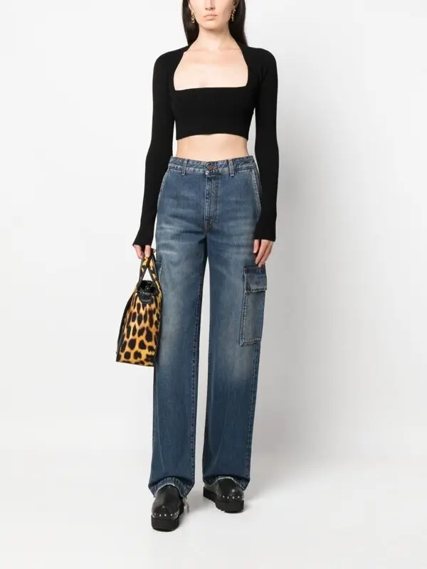 Stella McCartney Cargo-pockets Straight-leg Jeans - Blue