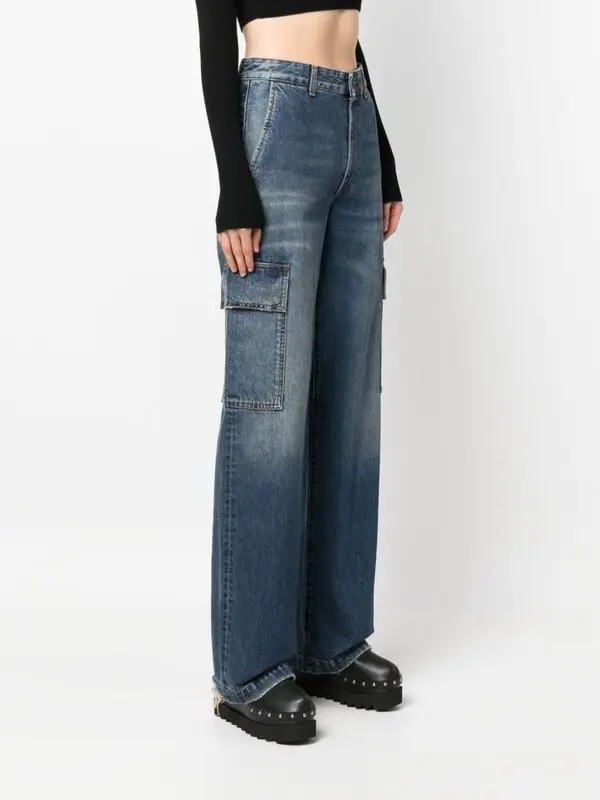 Stella McCartney Cargo-pockets Straight-leg Jeans - Blue