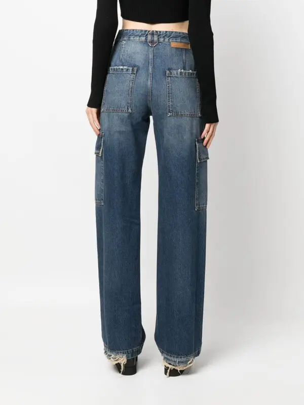 Stella McCartney Cargo-pockets Straight-leg Jeans - Blue
