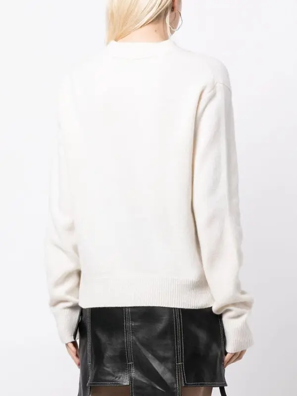 We11Done Logo-intarsia Wool Cardigan