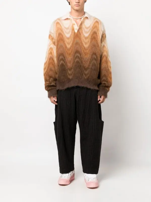 Etro Wave-pattern Polo-collar Jumper