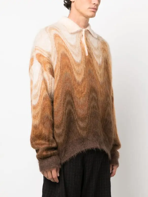 Etro Wave-pattern Polo-collar Jumper