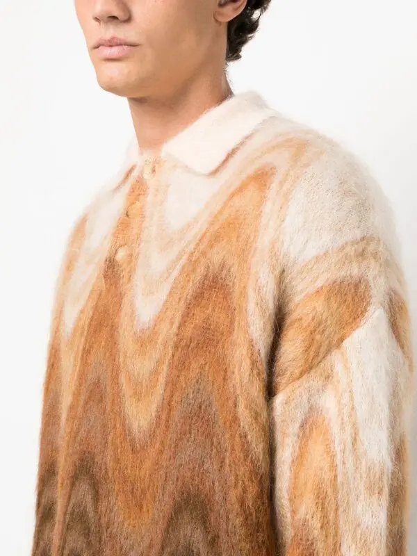 Etro Wave-pattern Polo-collar Jumper
