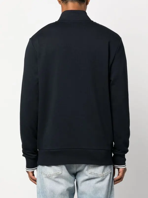 Fred Perry Logo-embroidered Zip-up Sweatshirt - Blue