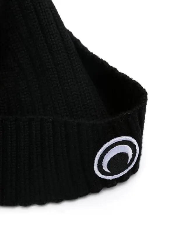 MARINE SERRE Crescent Moon Ribbed Wool Beanie