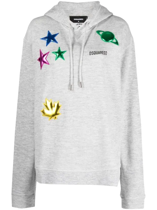 Dsquared2 Patch-detail Hoodie - Grey