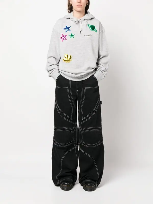 Dsquared2 Patch-detail Hoodie - Grey