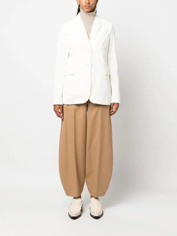 Aspesi Corduroy Notched Lapel Blazer - White