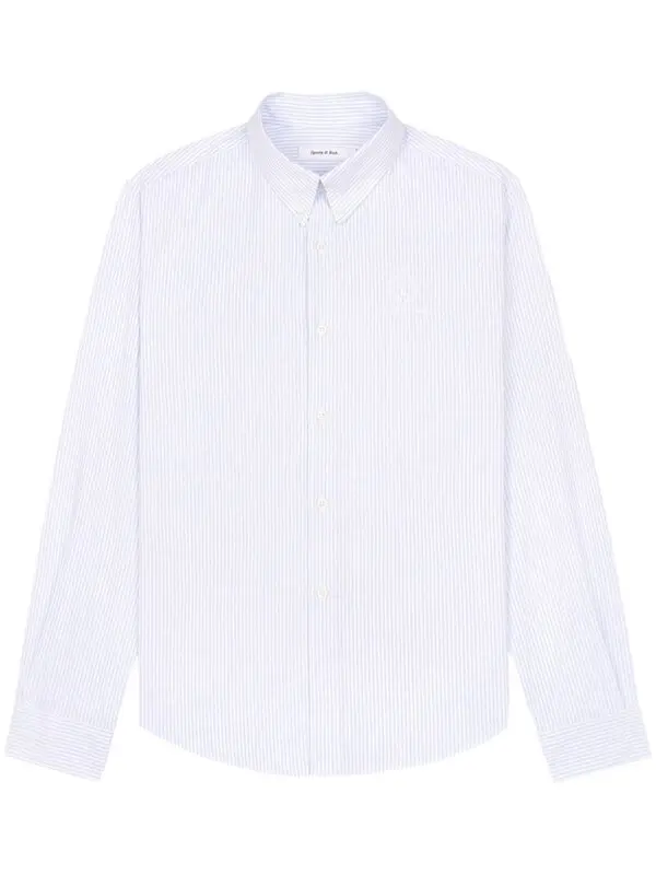SPORTY & RICH Crown-logo Striped Oxford Shirt