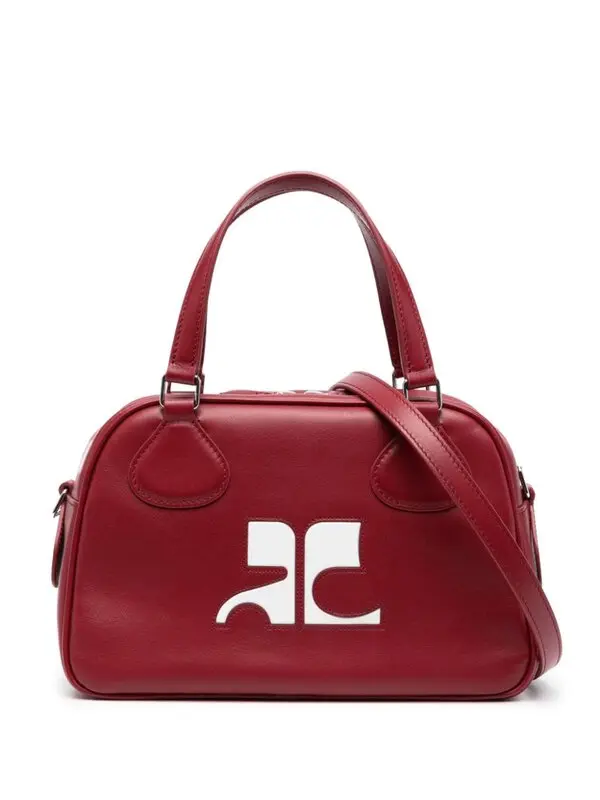 COURREGES Re-edition Leather Tote Bag - Red