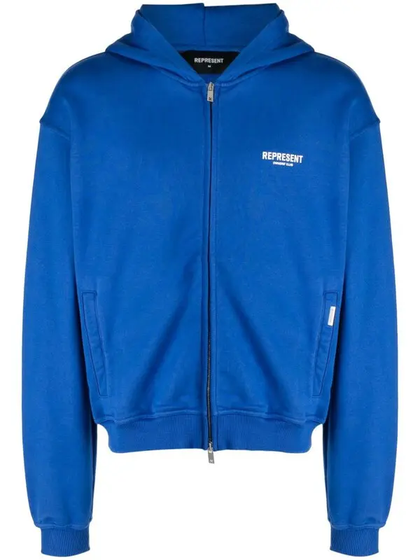 REPRESENT Logo-print Zip-up Hoodie