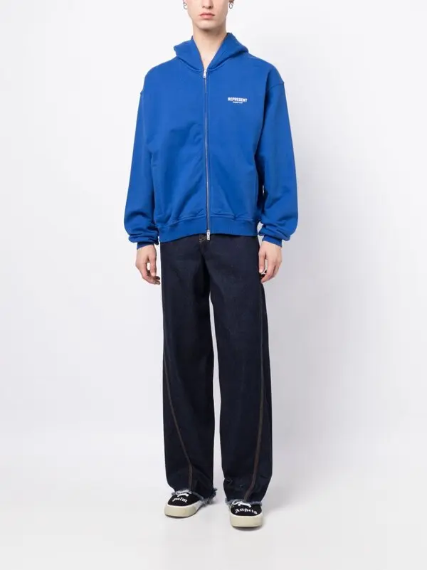 REPRESENT Logo-print Zip-up Hoodie