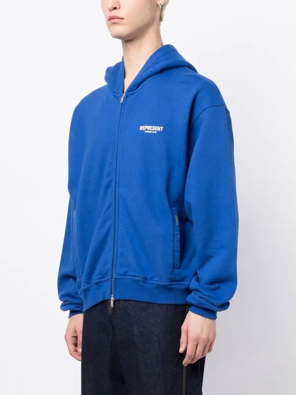 REPRESENT Logo-print Zip-up Hoodie