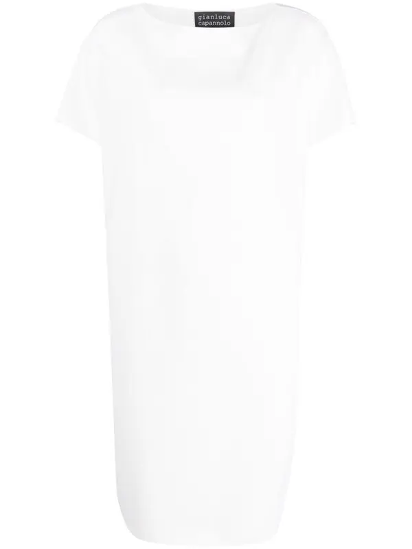 GIANLUCA CAPANNOLO Short-sleeved Wool Dress - White