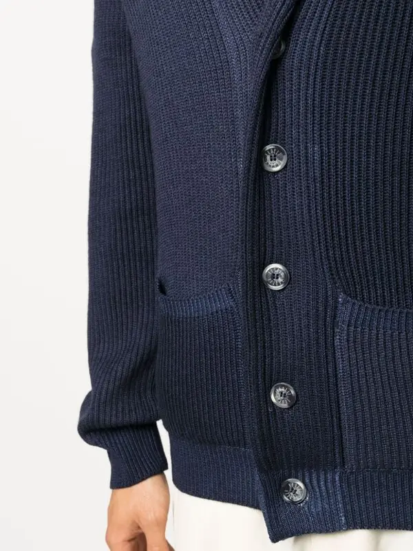Fedeli Shawl-collar Ribbed Cardigan