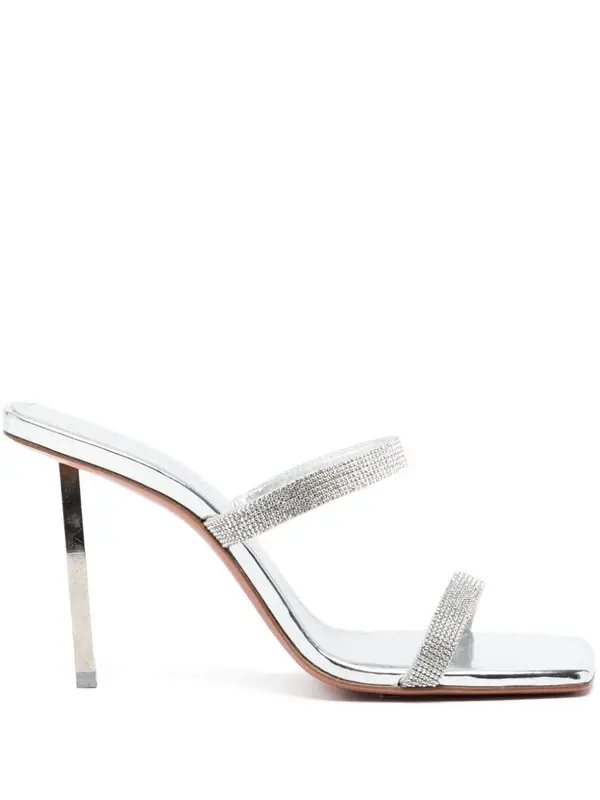 Amina Muaddi 100mm Rih Sandals - Silver