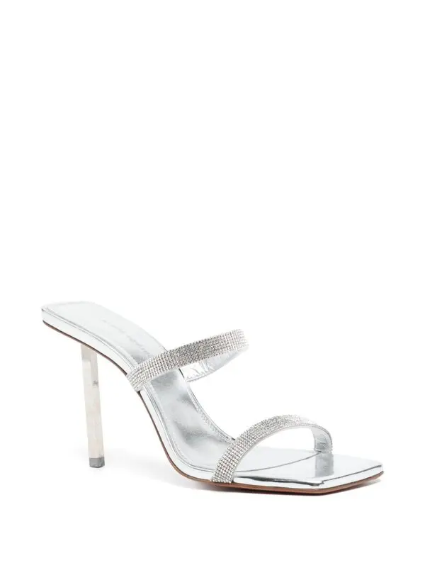 Amina Muaddi 100mm Rih Sandals - Silver