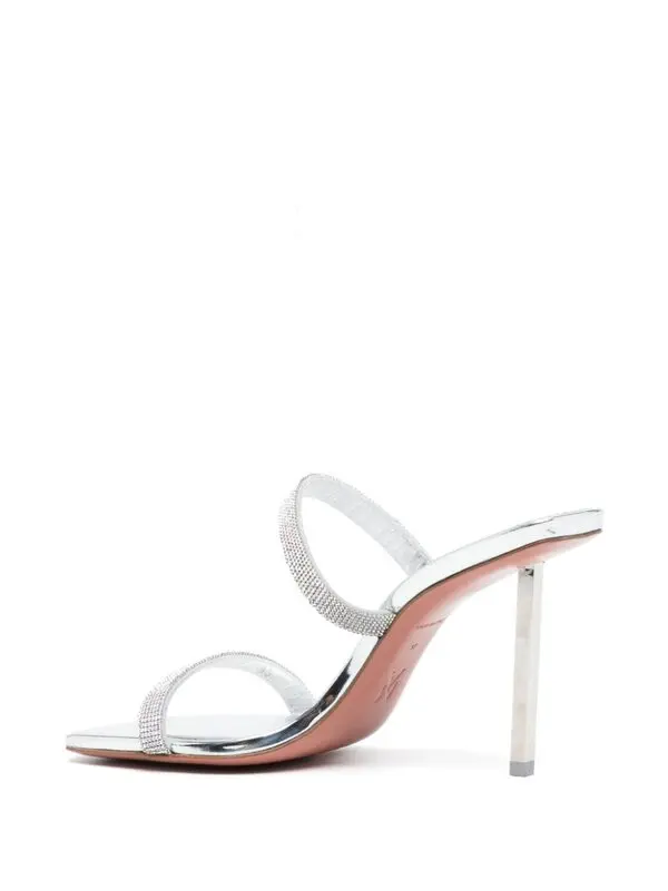 Amina Muaddi 100mm Rih Sandals - Silver