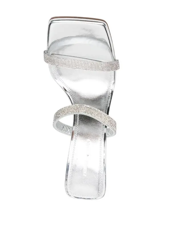 Amina Muaddi 100mm Rih Sandals - Silver