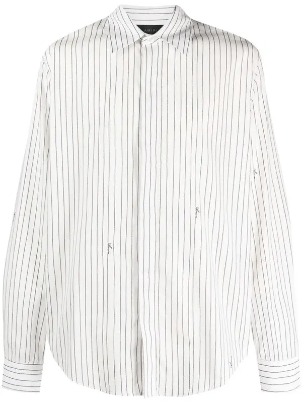 Amiri Striped Long-sleeve Cotton Shirt