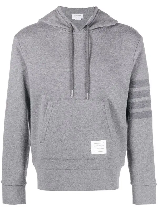 Thom Browne Sleeve Stripe Hoodie - Grey