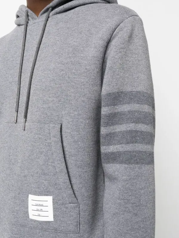 Thom Browne Sleeve Stripe Hoodie - Grey