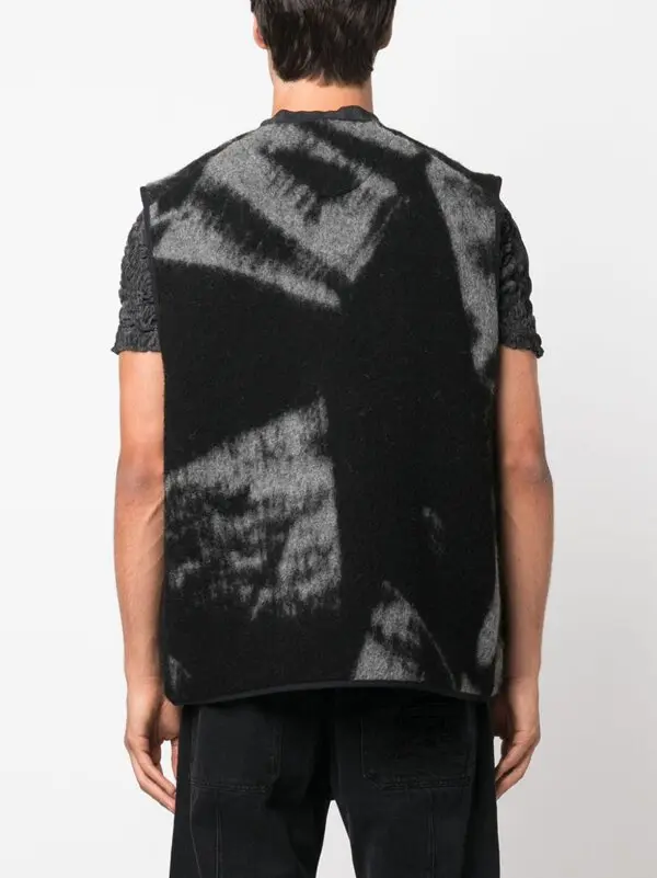 Y3 Graphic-print Wool-blend Gilet