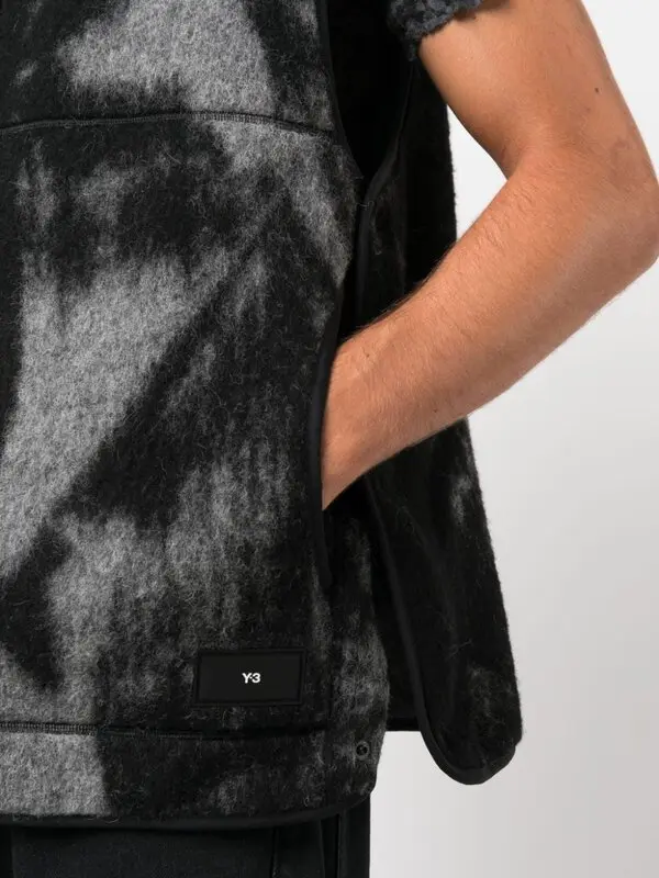 Y3 Graphic-print Wool-blend Gilet