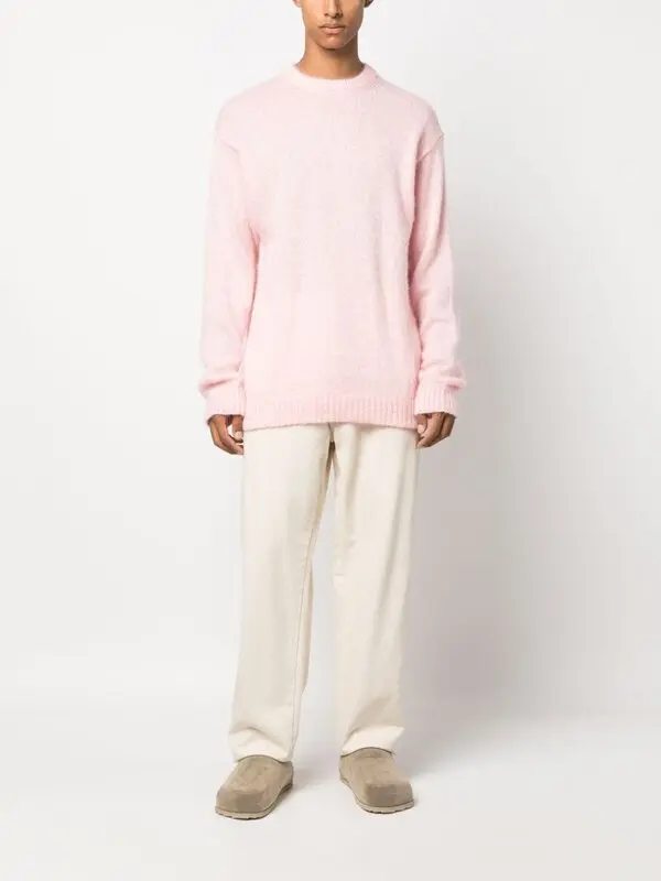 FAMILY FIRST Logo-patch Mohair-blend Jumper - Pink