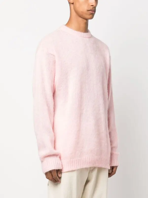 FAMILY FIRST Logo-patch Mohair-blend Jumper - Pink