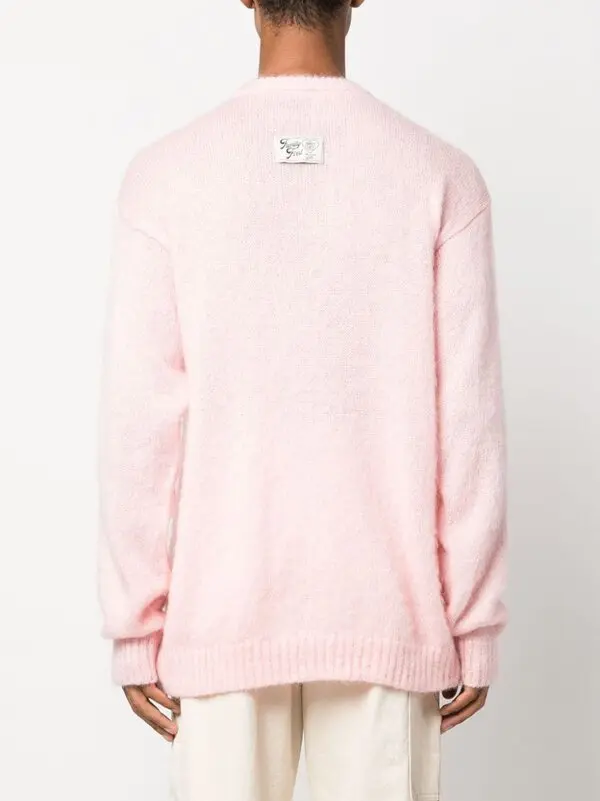 FAMILY FIRST Logo-patch Mohair-blend Jumper - Pink