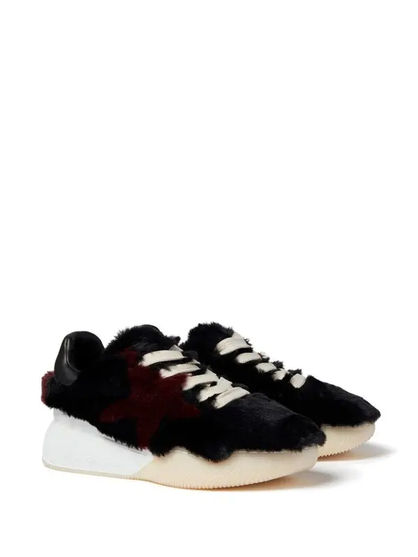 Stella McCartney Loop Faux-fur Sneakers - Black