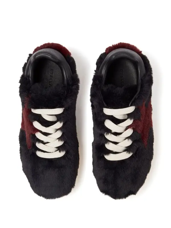 Stella McCartney Loop Faux-fur Sneakers - Black