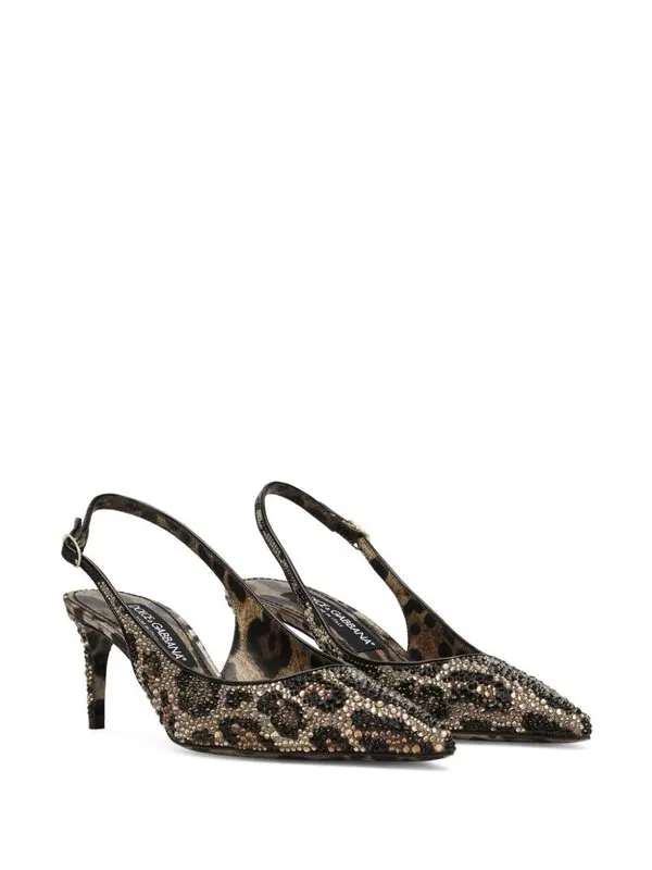 Dolce & Gabbana 60mm Leopard-print Slingback Pumps