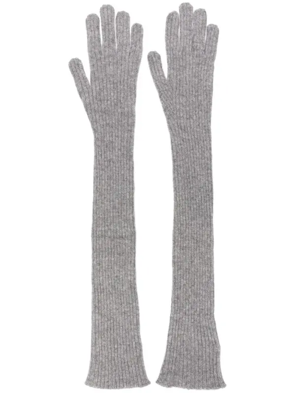 Fabiana Filippi Elbow-length Cashmere Gloves - Grey