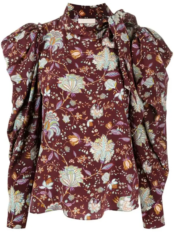 Ulla Johnson Floral-print Silk Blouse - Red