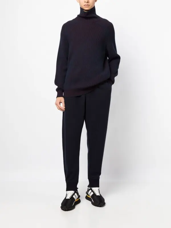 Giorgio Armani High-waist Tapered Trousers - Blue