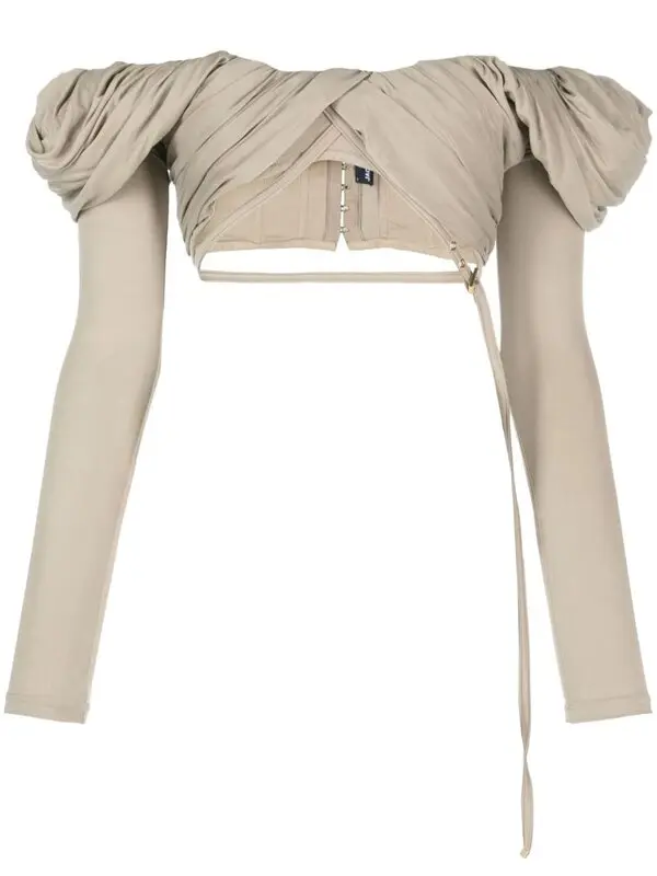 Jacquemus Le Haut Spalla Off-shoulder Blouse - Neutrals