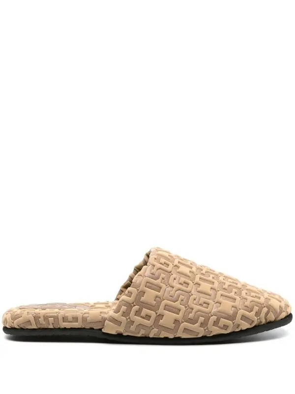 Gcds Logo-embossed Monogram Slippers - Brown