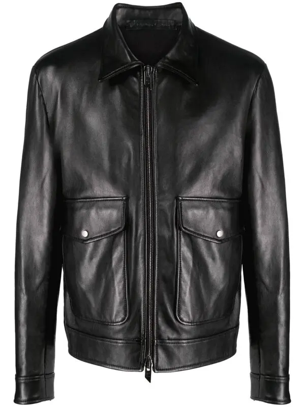 レザージャケット・コート Salvatore Santoro Classic Biker Jacket With Zip Closure Buy SALVATORE SANTORO Leather Zip-up Jacket - Black At 19