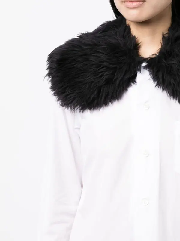 Comme Des Garçons Fur-collar Shirtdress