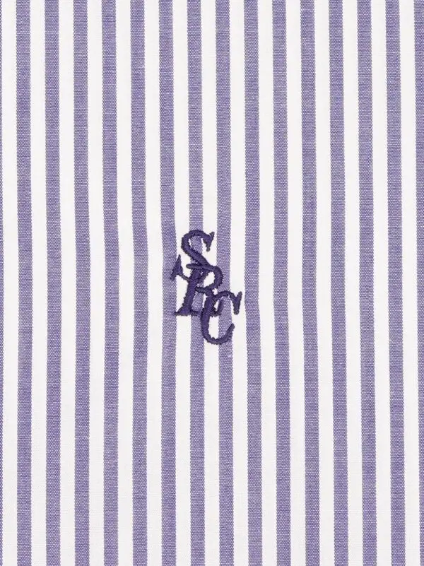 Sporty & Rich Logo-embroidered Striped Shirt