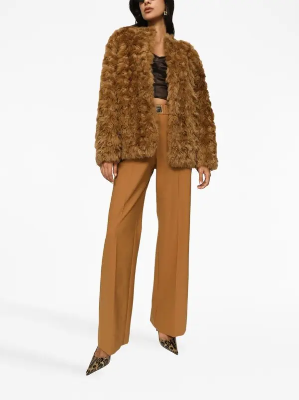 Dolce & Gabbana High-waisted Wool Trousers - Brown