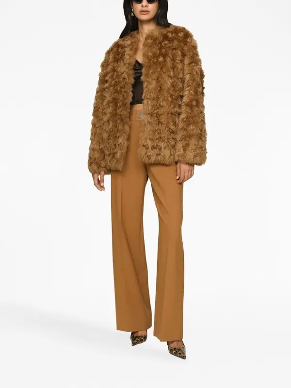 Dolce & Gabbana High-waisted Wool Trousers - Brown