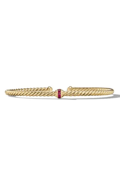 David Yurman Classic Cable Spira Station Bracelet - 18k Yellow Gold