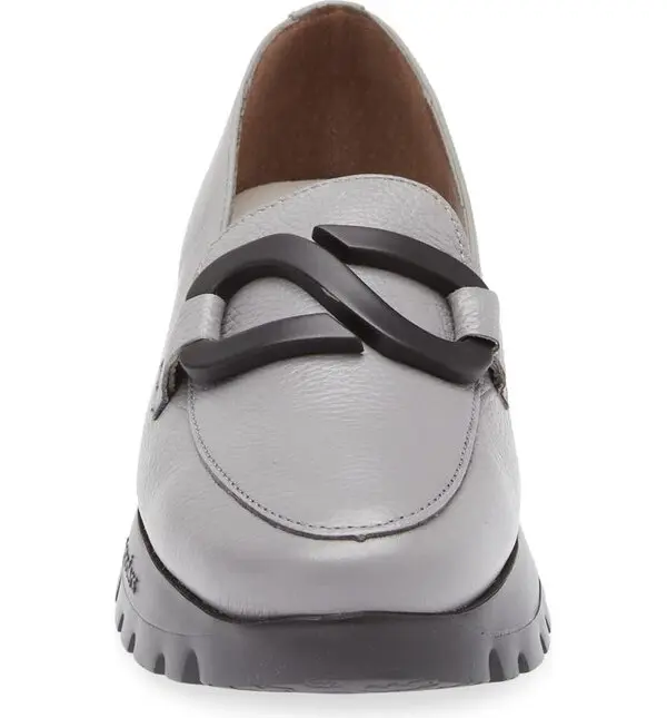 WONDERS Lug Sole Loafer - Grey Tumbled Leather