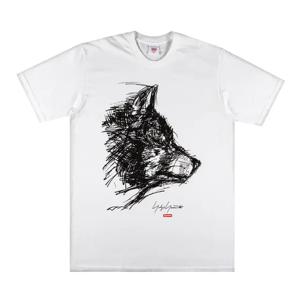 Supreme X Yohji Yamamoto Scribble Wolf Tee - White