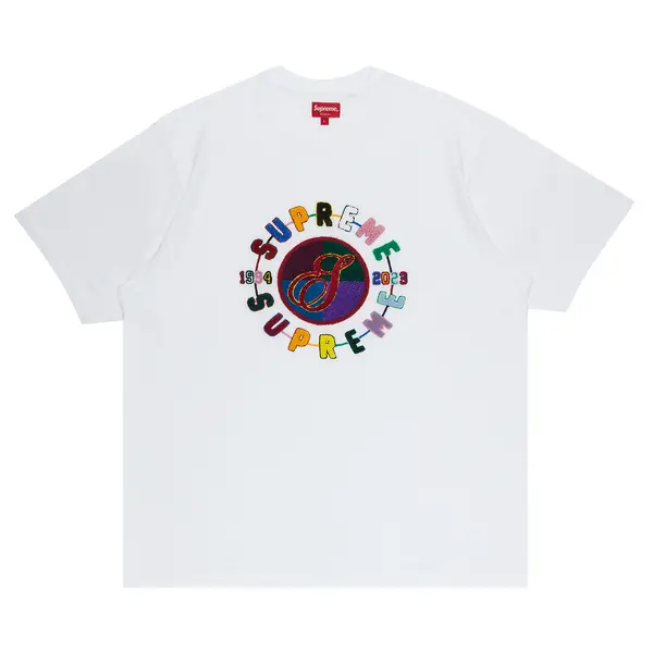 Supreme Chenille Crest Short-sleeve Top - White